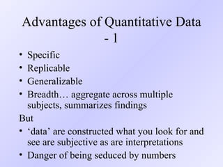 Quantitative Data - A Basic Introduction | PPT