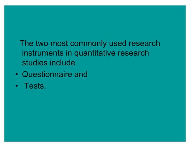 Quantitative Research Instruments | PDF | Standardized Testing ...