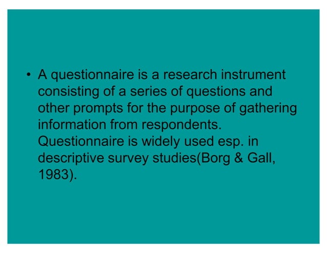 Quantitative Research Instruments | PDF | Standardized Testing ...