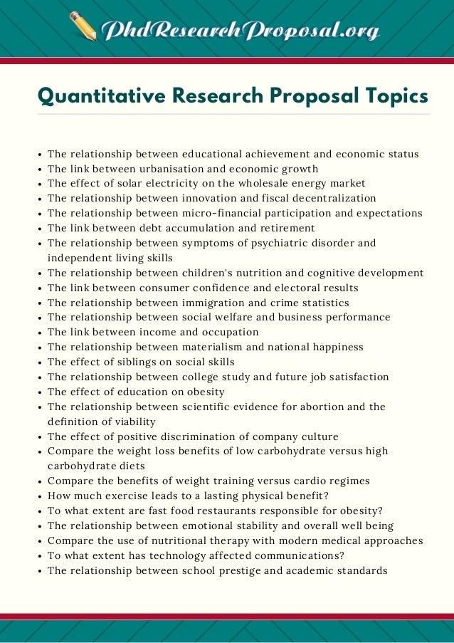 Quantitative Research Proposal Topics Quantitative Research Proposal Topics