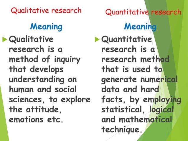 QUANTITATIVE research VS QUALITATIVE research | PDF