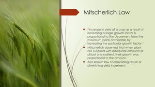 Quantitative Agrobiological Principles, Inverse yield nitrogen law ...