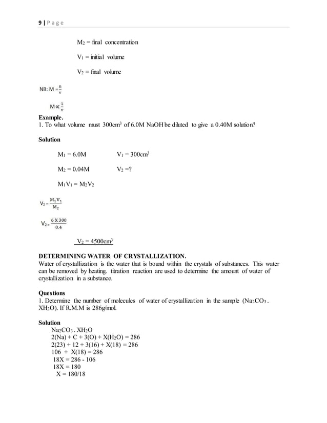Quantitative analysis and volumetric analysis | DOCX