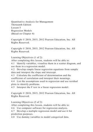 Quantitative Analysis for ManagementThirteenth EditionLesson.docx