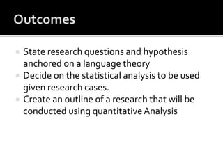 Quantitative analysis in language research | PPTX