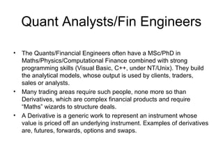 Quantitative Analyst Skills | PPT