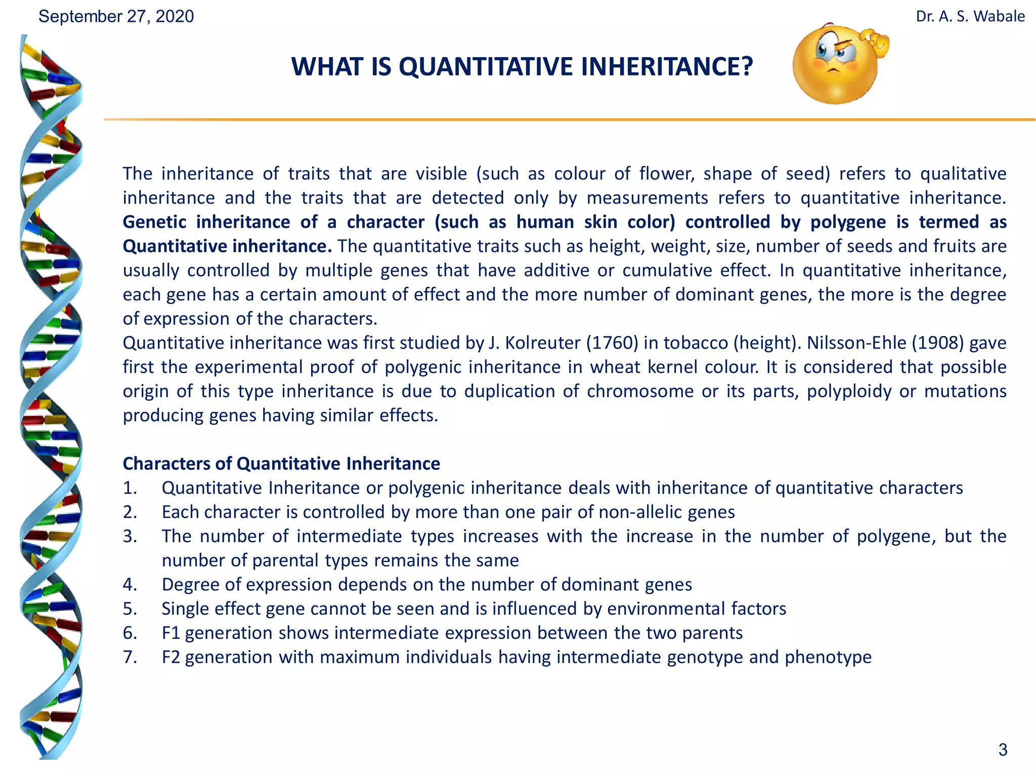 Quantitative and cytoplasmic inheritance | PPT