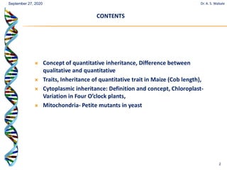 Quantitative and cytoplasmic inheritance | PPT