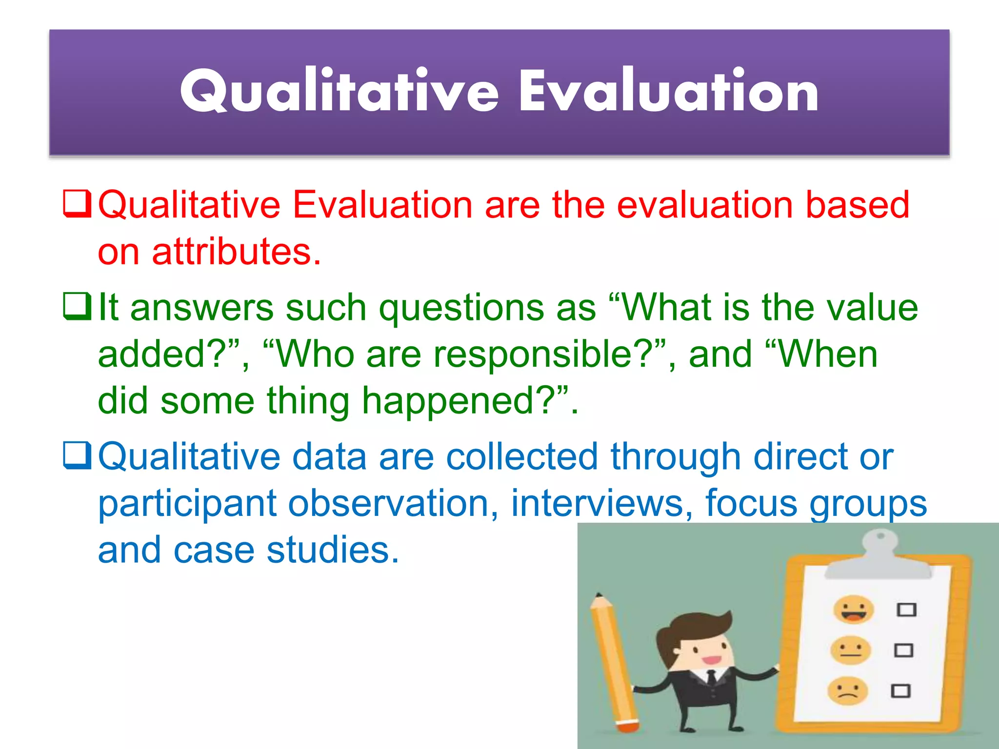 Quantitative and Qualitative aspects of Evaluation | PPTX