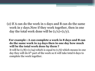 Quantitative aptitude : Time & Work concept | PPTX