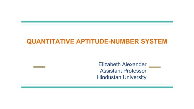 Quantitative Aptitude- Number System | PPTX | Education
