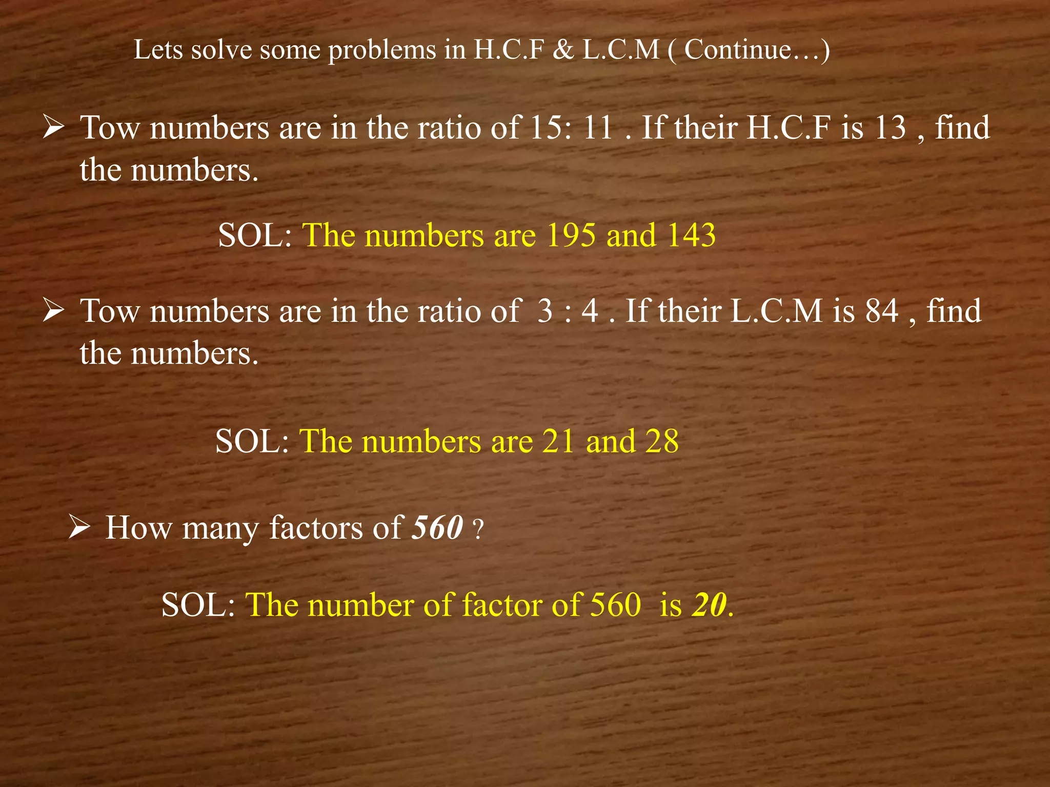 Quantitative aptitude h.c.f & l.c.m | PPTX