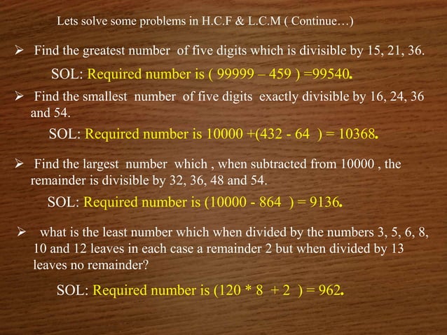 Quantitative aptitude h.c.f & l.c.m | PPTX | Physics | Science