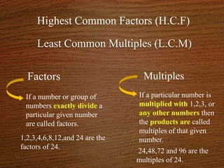 Quantitative aptitude h.c.f & l.c.m | PPTX