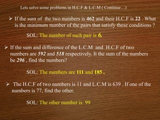 Quantitative aptitude h.c.f & l.c.m | PPTX