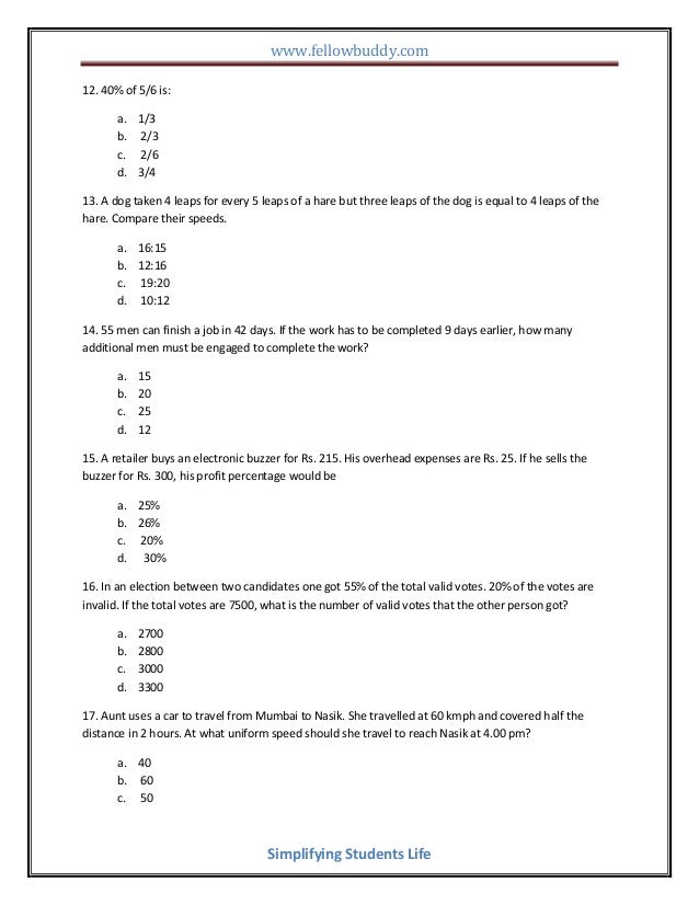 Quantitative aptitude (qa1)_www.fellowbuddy.com