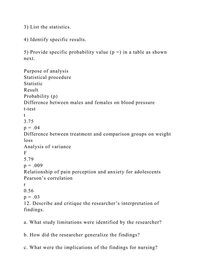 Quantitative Article Analysis Worksheetanalyze And Critique A Qudocx 4411