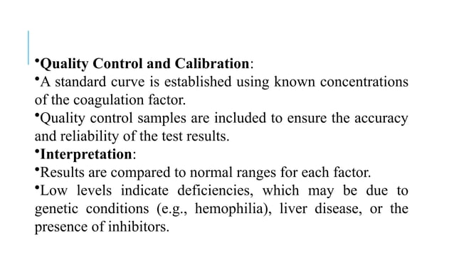 Quantitative Assay of Coagulation Factors.pptx | Blood Disorders ...