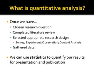 Quantitative data analysis final | PPT