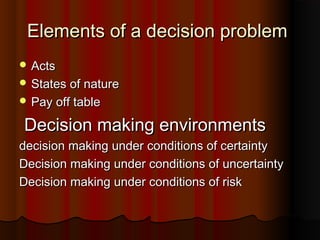 Quantitative decision making | PPT