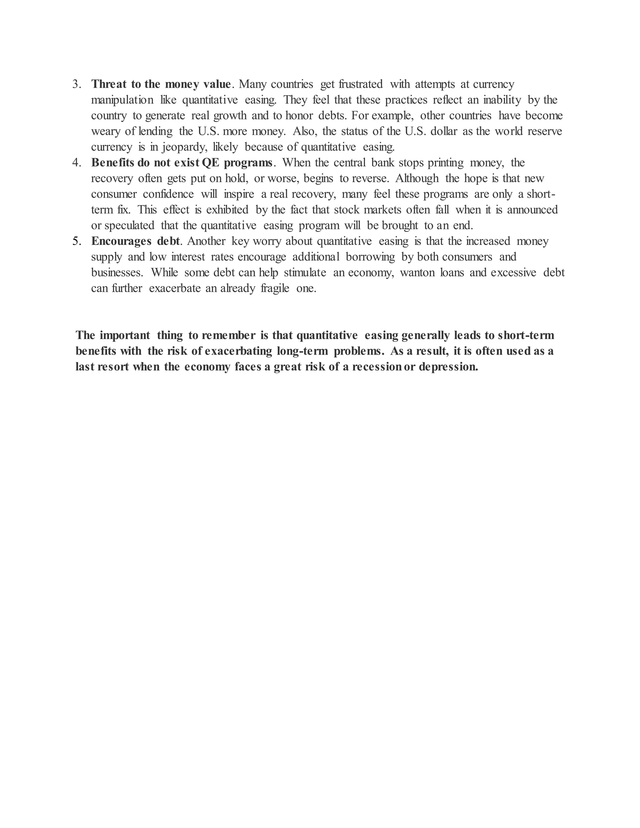 Quantitative Easing Docx Interest Rates Economy 1433