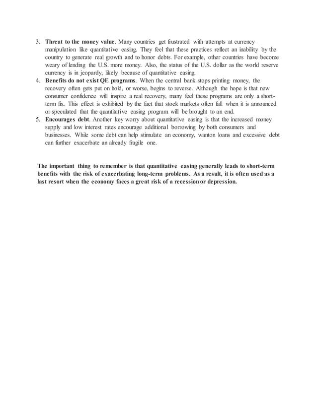 Quantitative Easing Docx Interest Rates Economy 1765