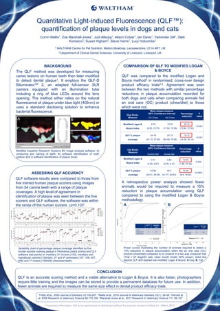 Quantitative light induced flourescence assessment of plaque levels in ...