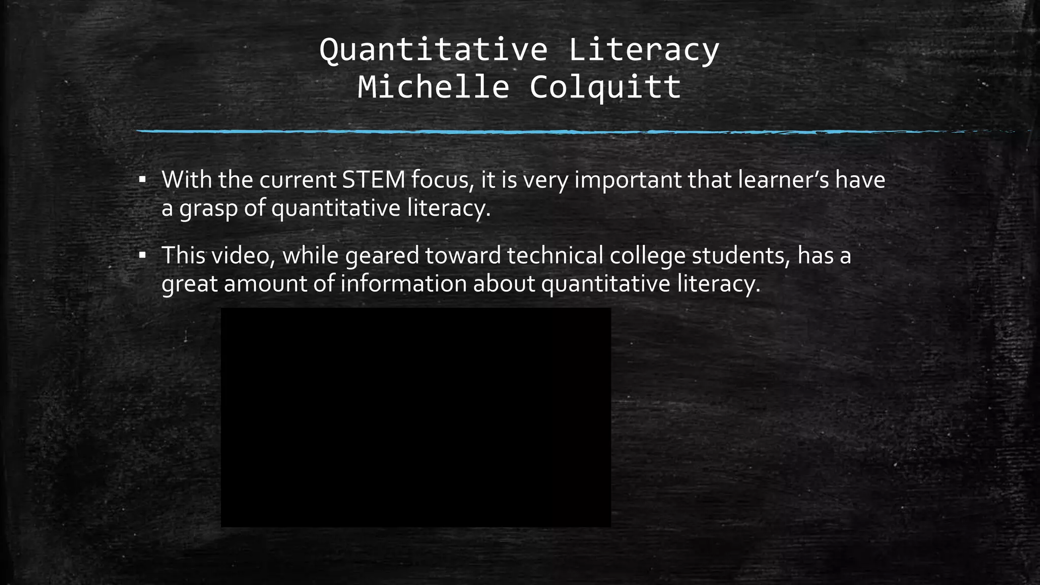 Quantitative Literacy | PPT