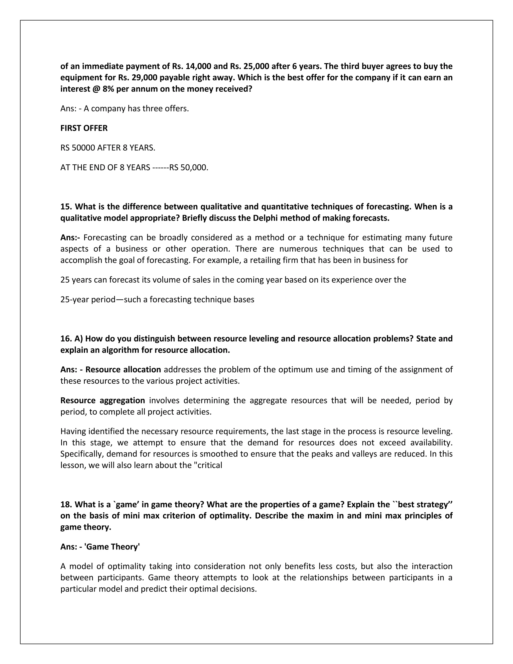 Quantitative management | DOCX