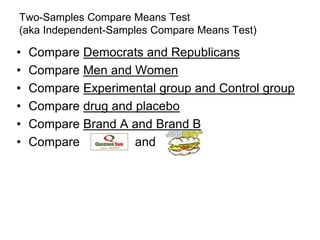 Quantitative method compare means test (independent and paired) | PDF