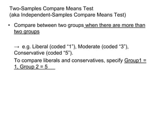 Quantitative method compare means test (independent and paired) | PDF