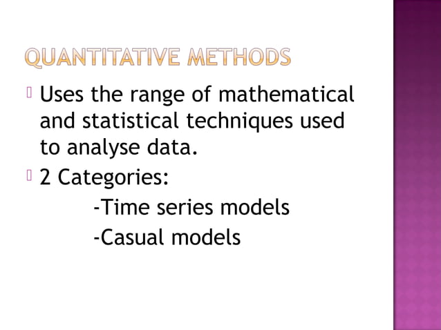 Quantitative methods of demand forecasting