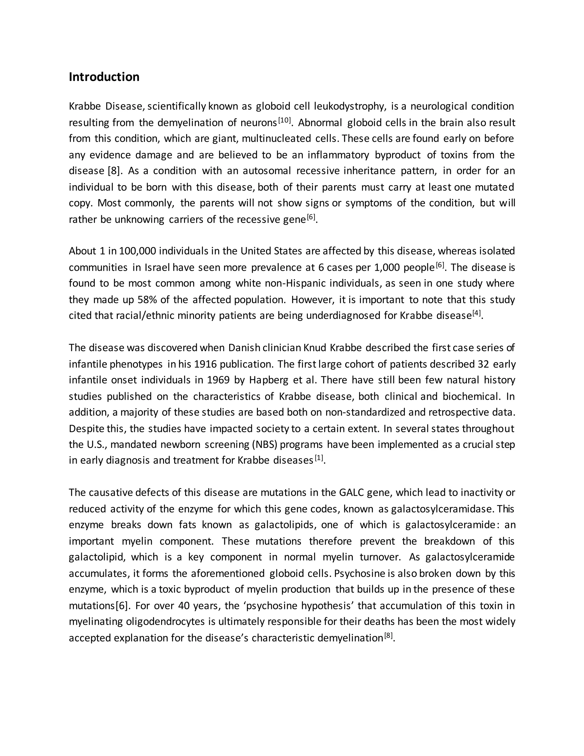 Quantitative Physiology - Analysis of Krabbe Disease Through Modeling ...