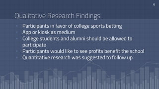 Sports betting on college campuses, quantitative ppt | PPTX