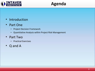 Quantitative Project Risk Analysis | PPT