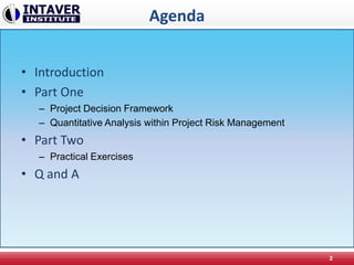 Quantitative Project Risk Analysis | PPT