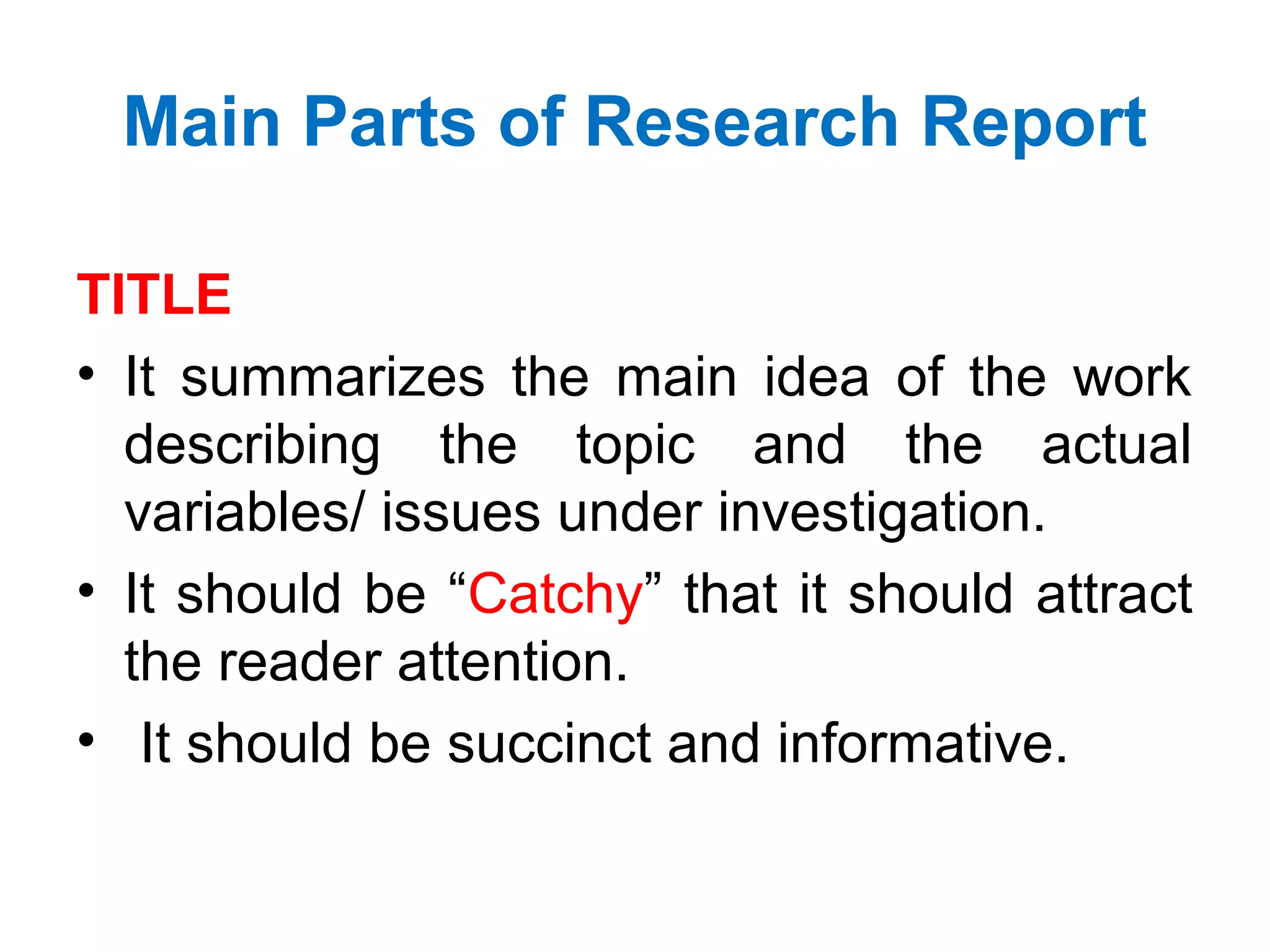 Quantitative report writing | PPT