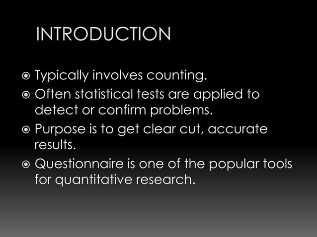 COMPLETE UNDERSTANDINGOF Quantitative Research | PPT