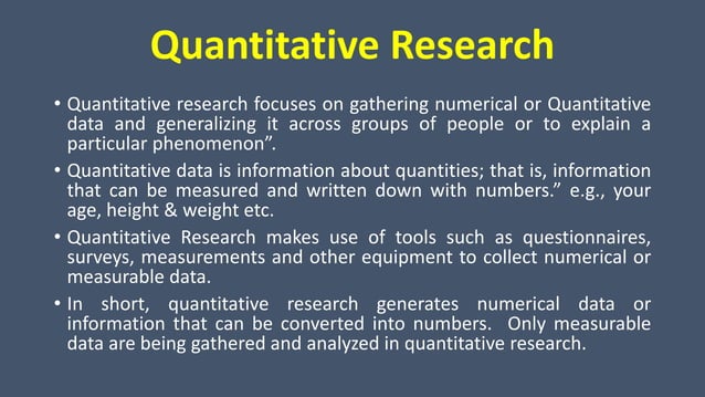 Quantitative research | PPT
