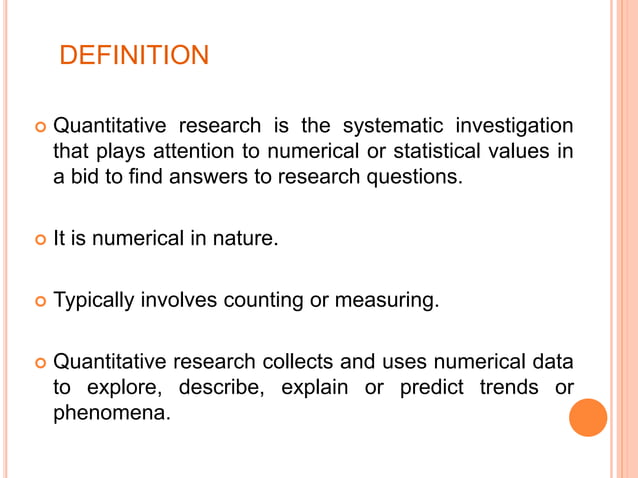 QUANTITATIVE RESEARCH.pptx | Science