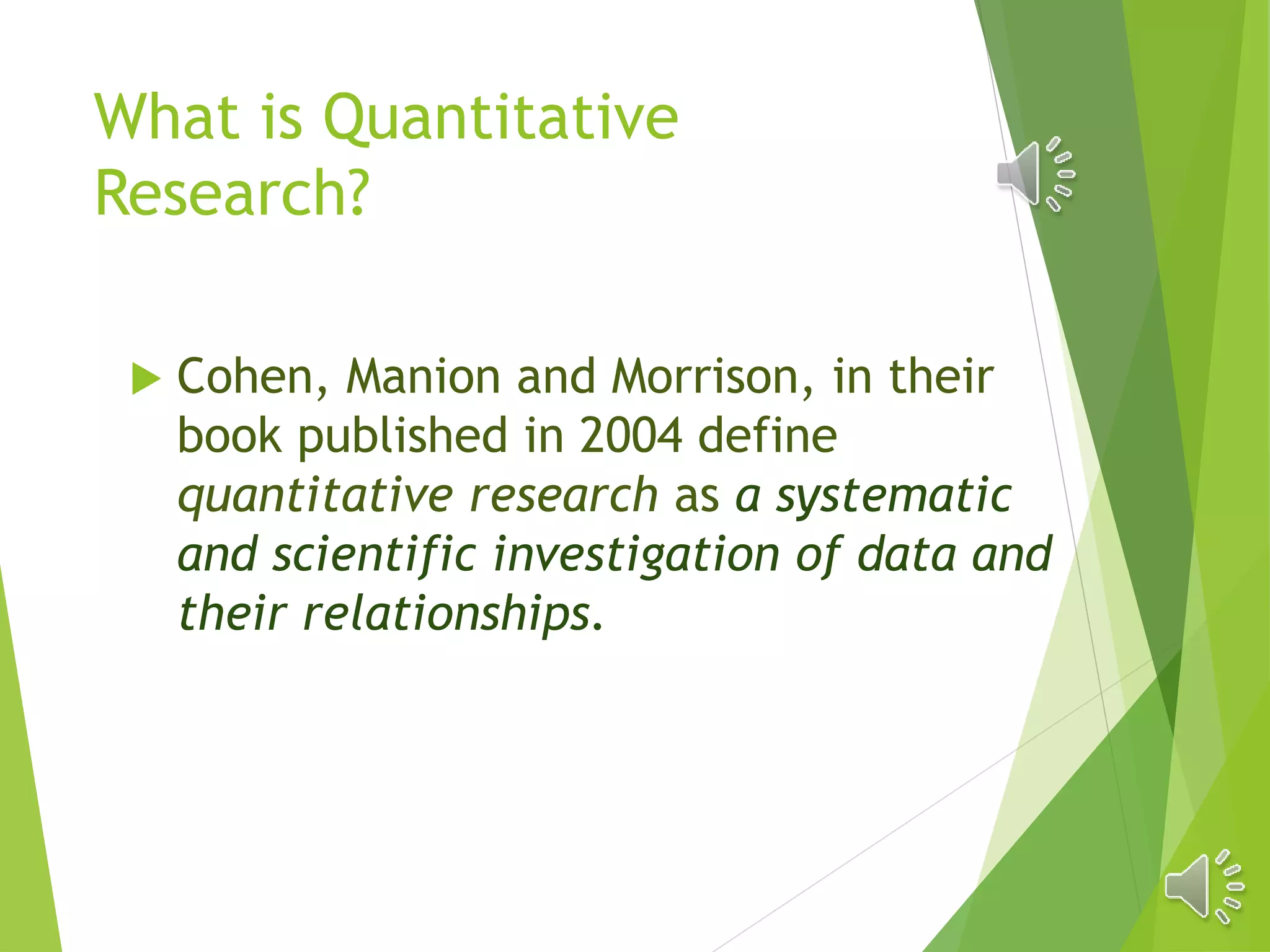 Quantitative research design an overview | PPTX