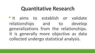 Quantitative research design (eng 2 11) | PPTX | Science