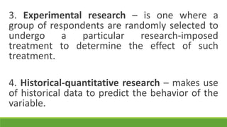 Quantitative research design (eng 2 11) | PPTX
