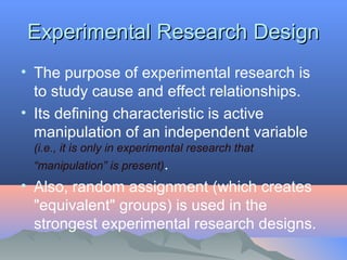 Quantitative research design (report) | PPT
