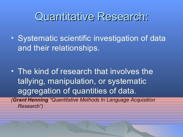 Quantitative research design (report)
