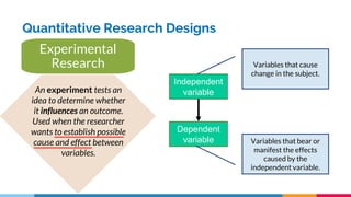 quantitative research designs - PR2 SHS1 | PPTX