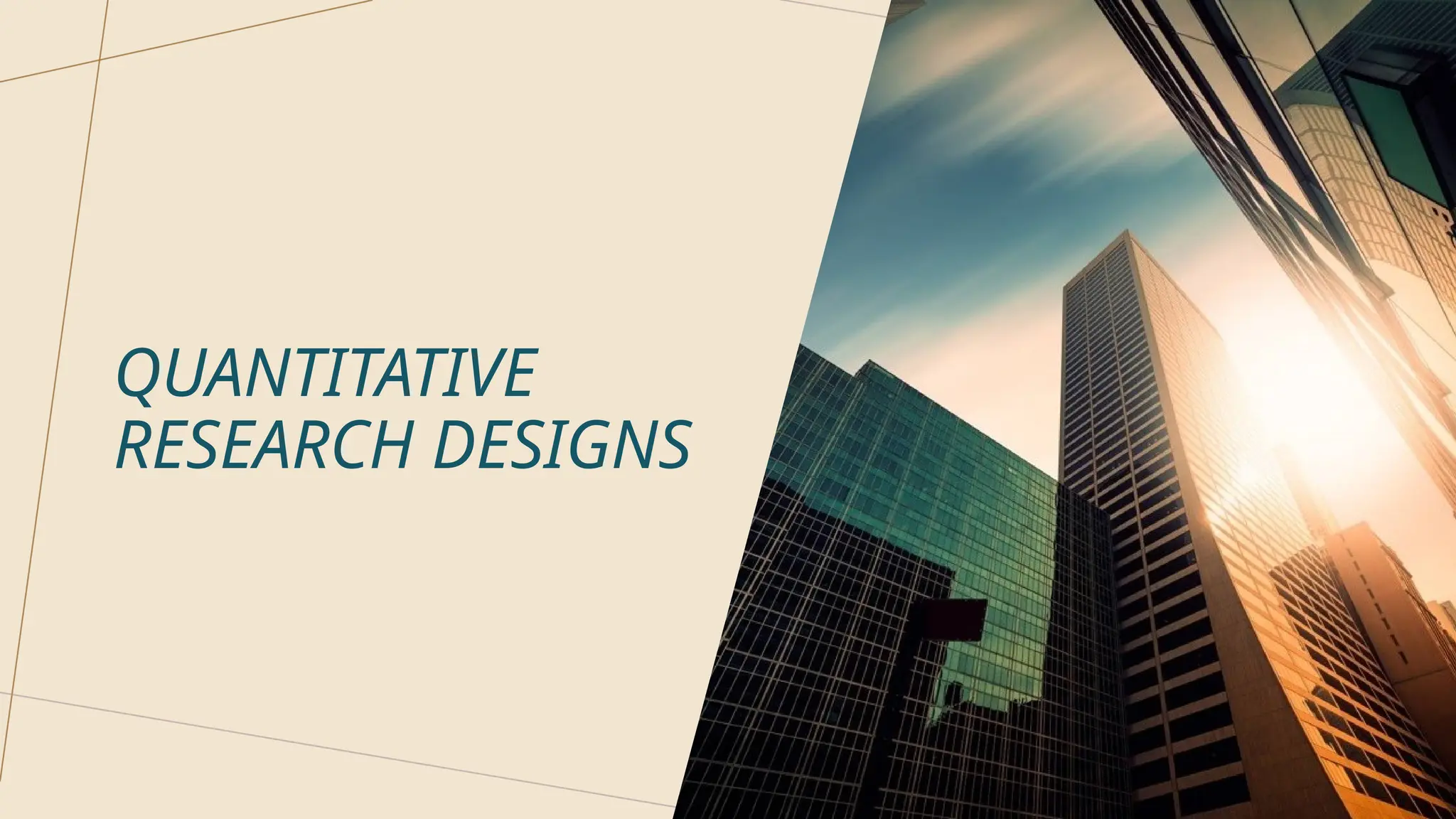 QUANTITATIVE RESEARCH DESIGNS.pptx design in conducting research | PPTX