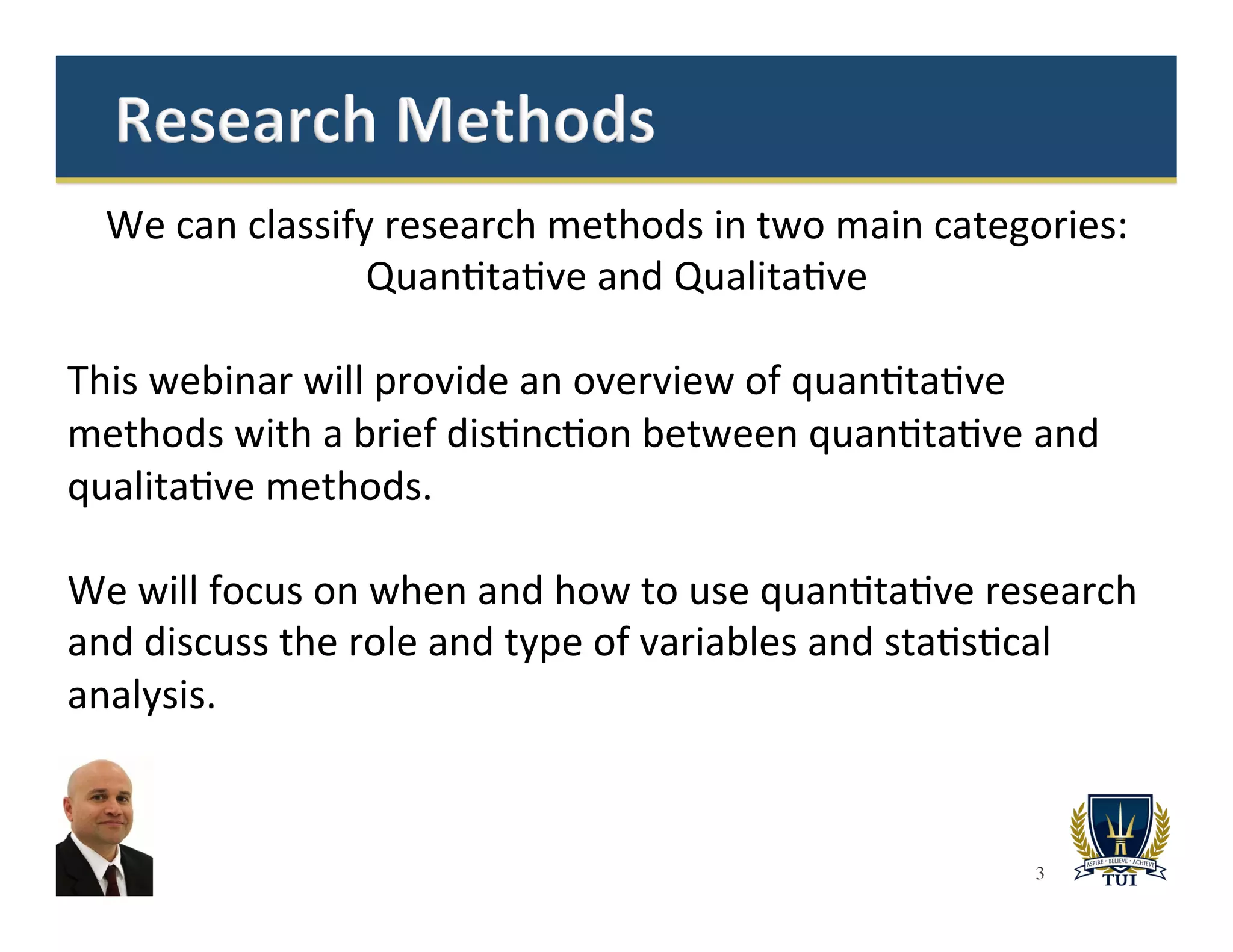 CORE: Quantitative Research Methodology: An Overview | PDF