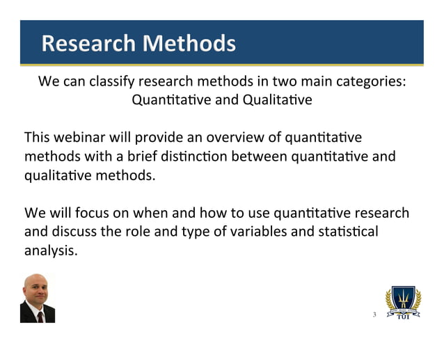 CORE: Quantitative Research Methodology: An Overview | PPT
