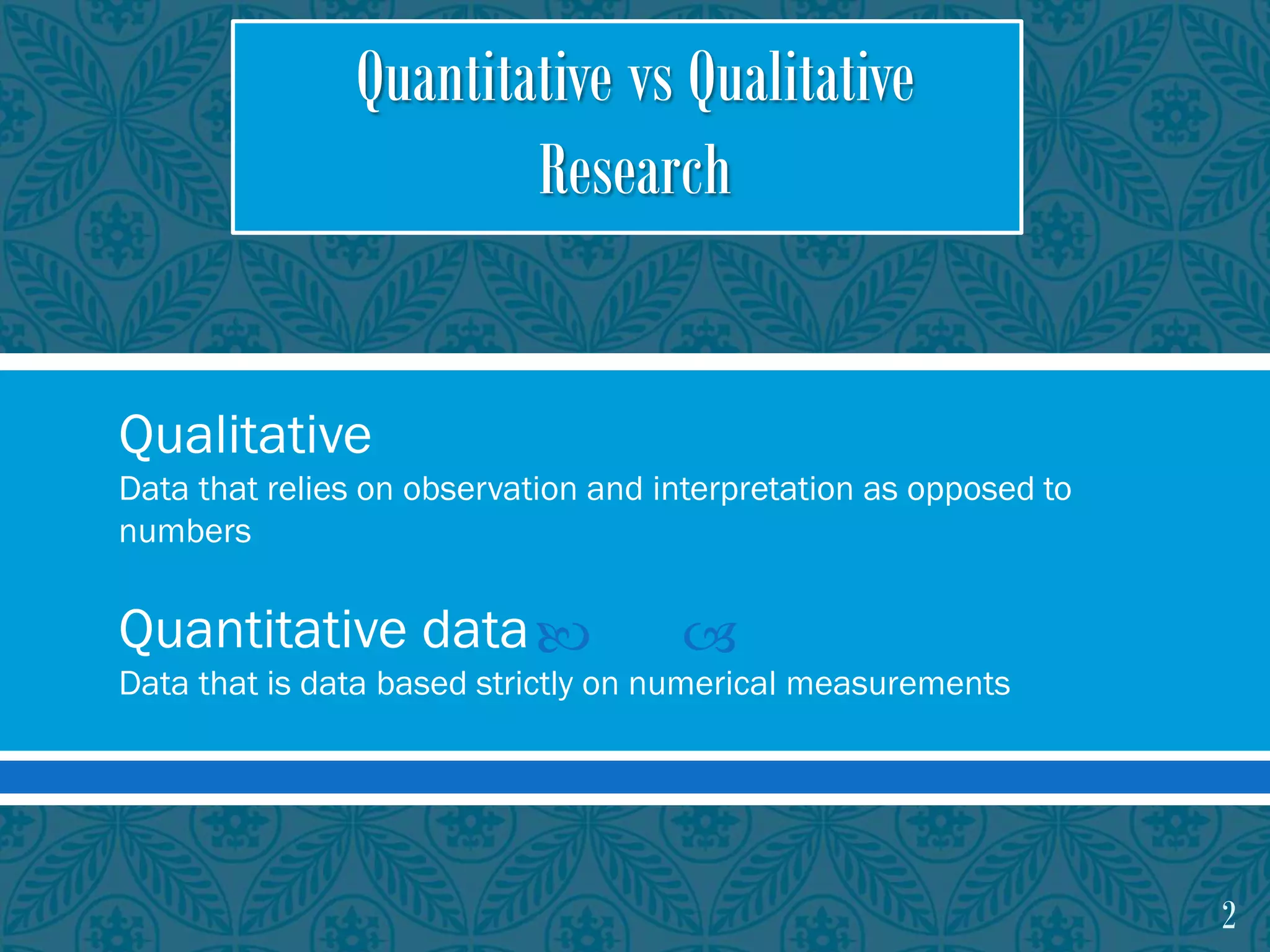 Cummings Quantitative Research Methods | PPT